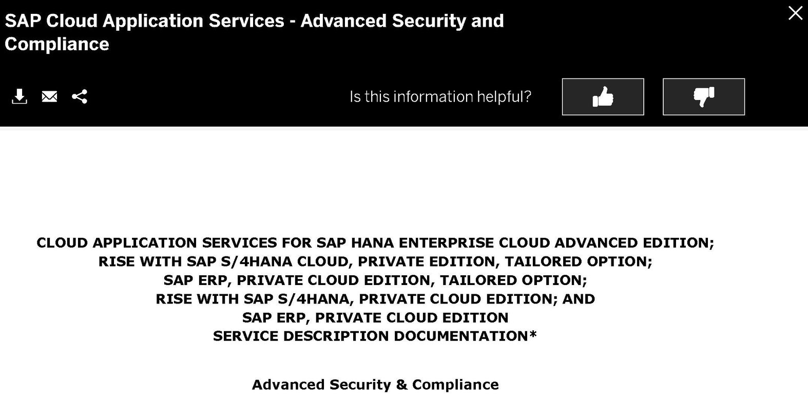 SAP Cloud Application Services - Advanced Security and Compliance